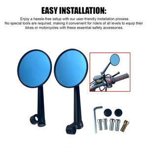 Universal CNC Aluminium Classic Round Side Mirrors For All Motorcycles